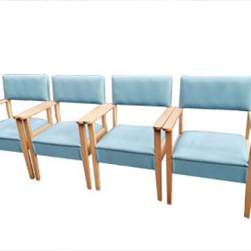 Half Back Chair with arms (Pale blue) - Medical hire