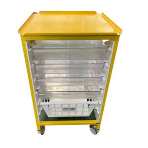 Medical Dressing Trolley Mobile with Drawers (Single) Yellow - Medical hire